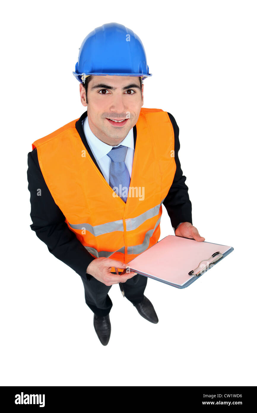 businessman taking notes on a construction site Stock Photo - Alamy