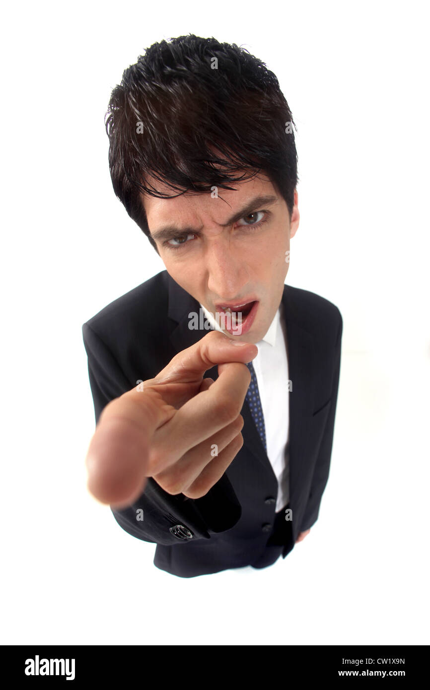 Angry guy yelling finger pointing hi-res stock photography and images ...