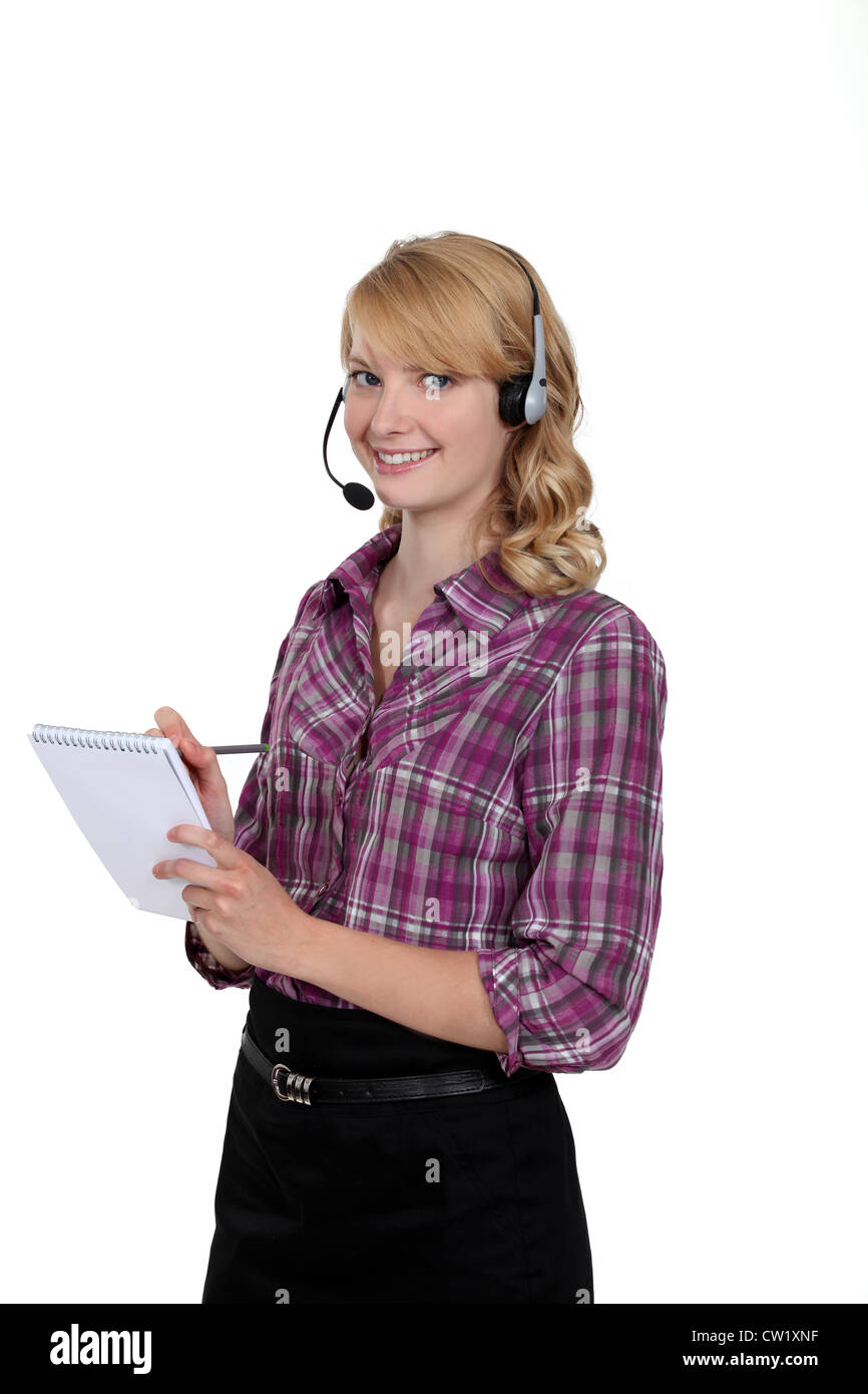 Blond customer service lady hi-res stock photography and images - Alamy