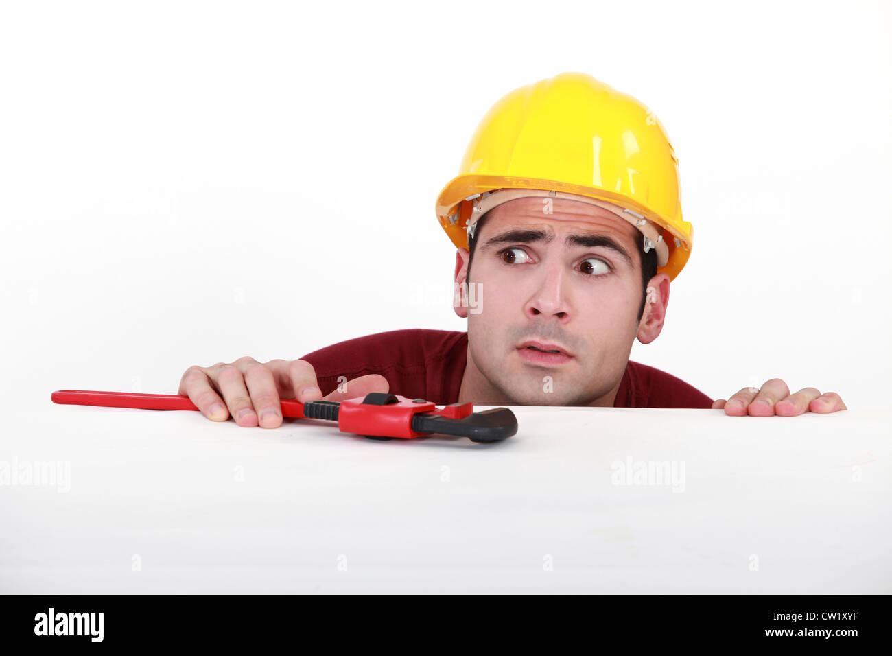 craftsman looking very surprised Stock Photo - Alamy
