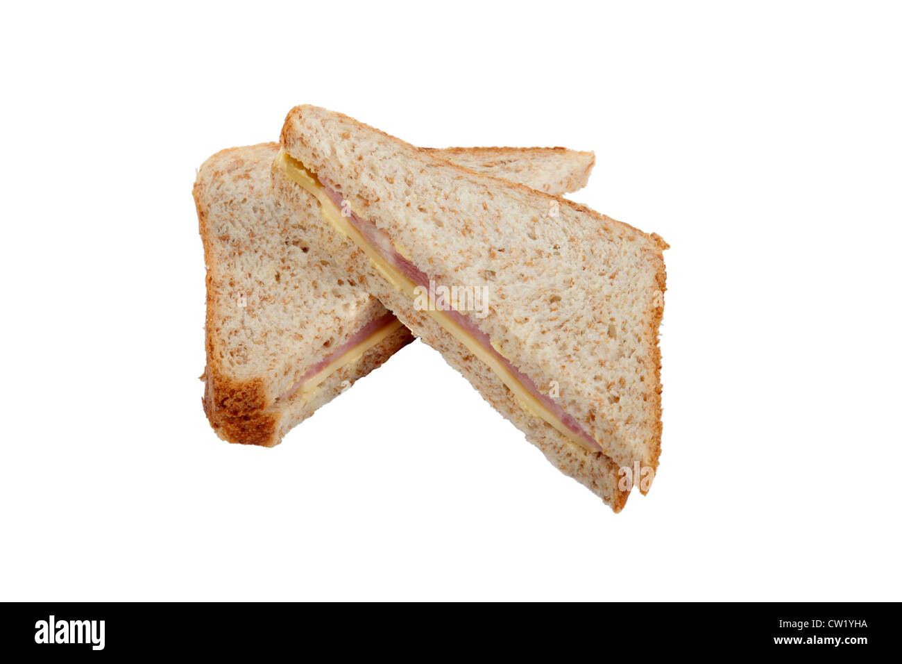 Square ham and cheese sandwich Stock Photo - Alamy