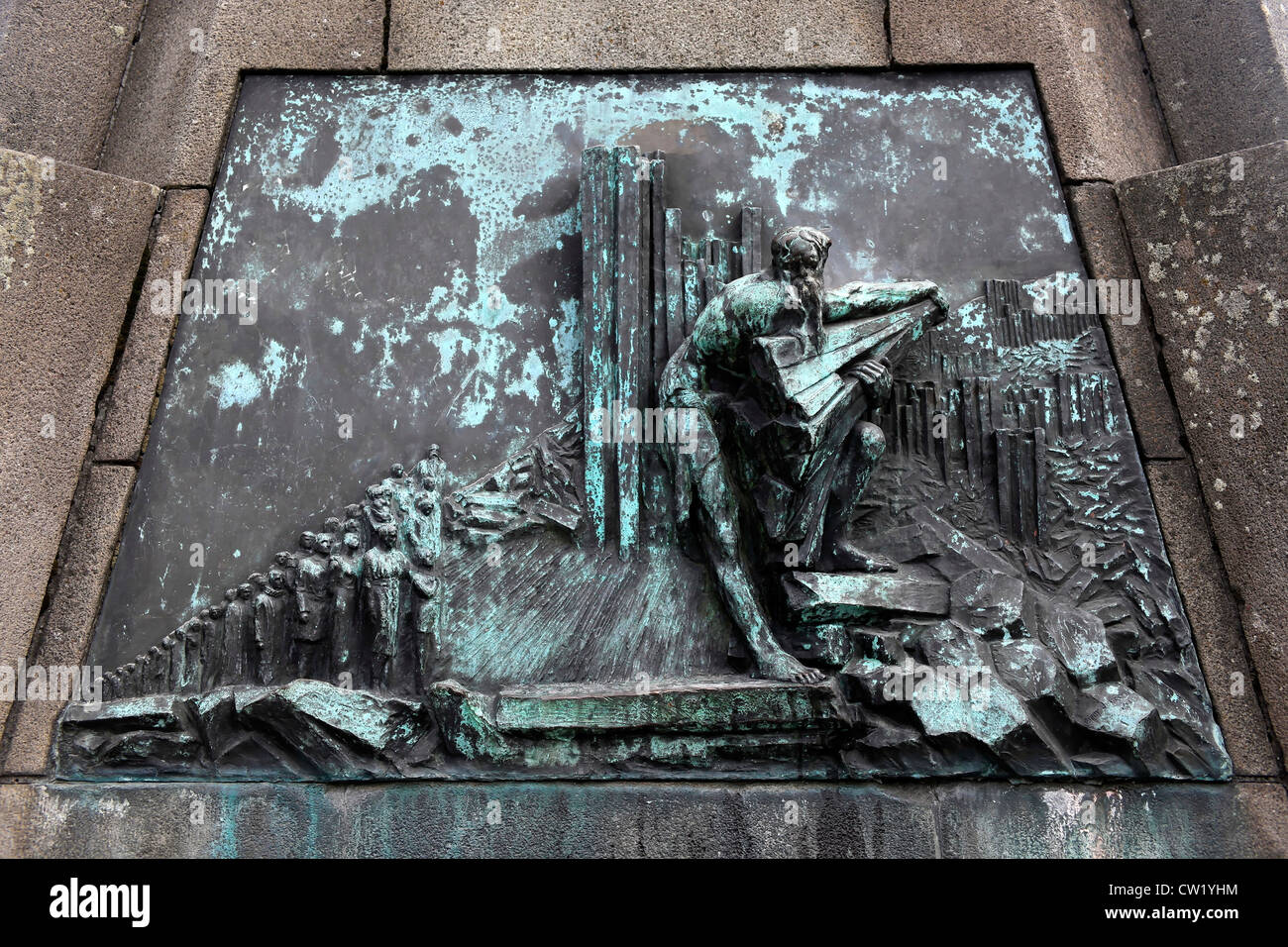 Iceland, Reykjavik, Skuli Magnusson memorial plaque Stock Photo - Alamy