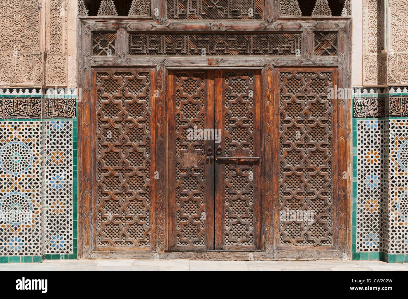 stunning architectural detail at the Medersa Bou Inania in ancient Fes ...
