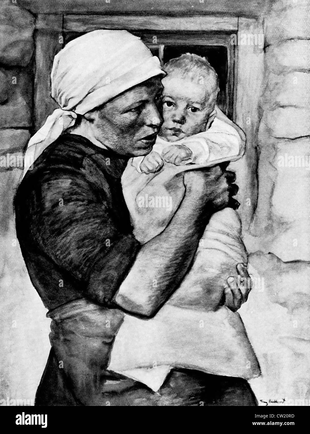 Mother and her child Black and White Stock Photos & Images - Alamy