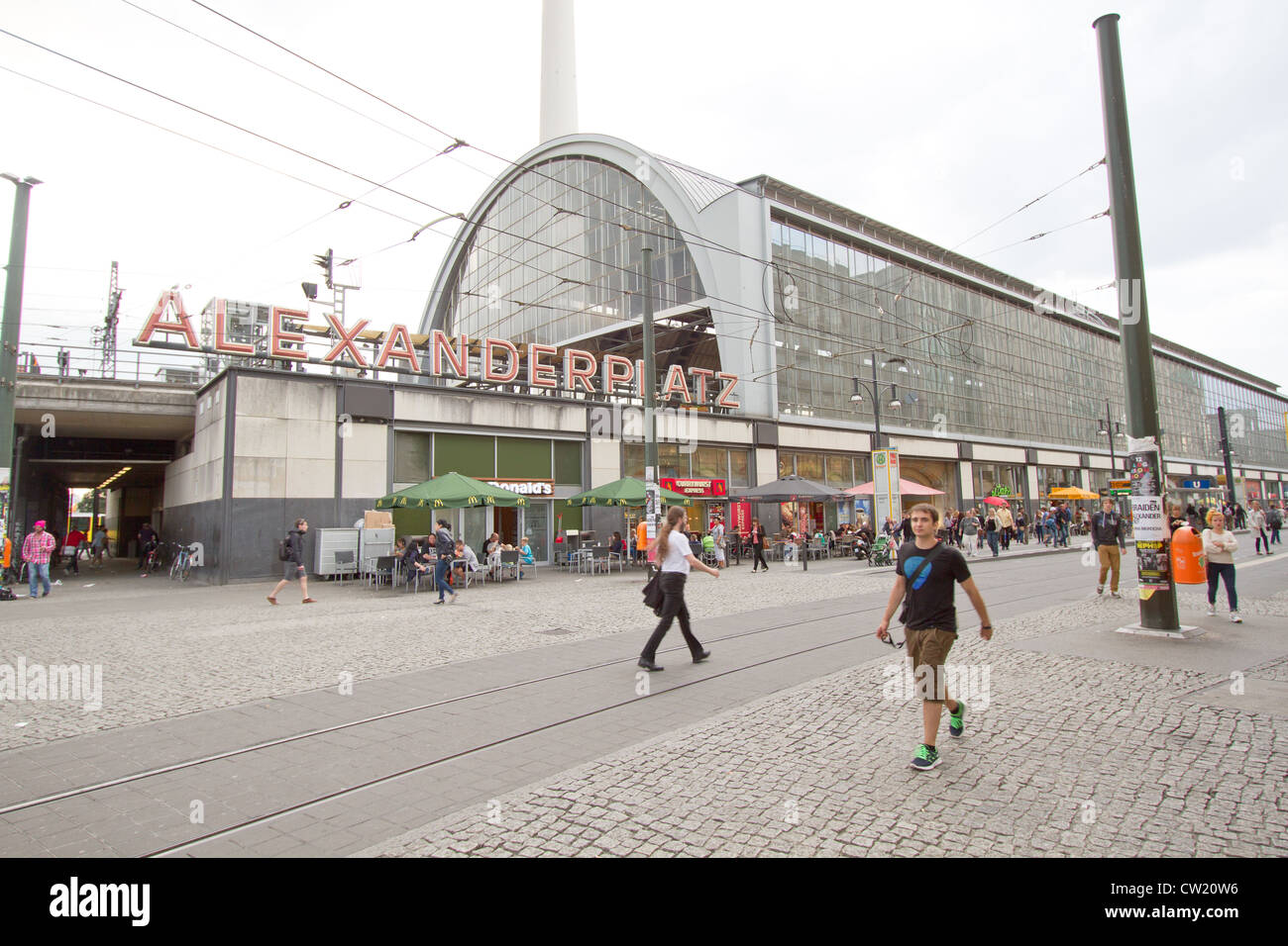 BERLIN, AUGUST 8: Train station on Alexander platz, Berlin. Alexander ...