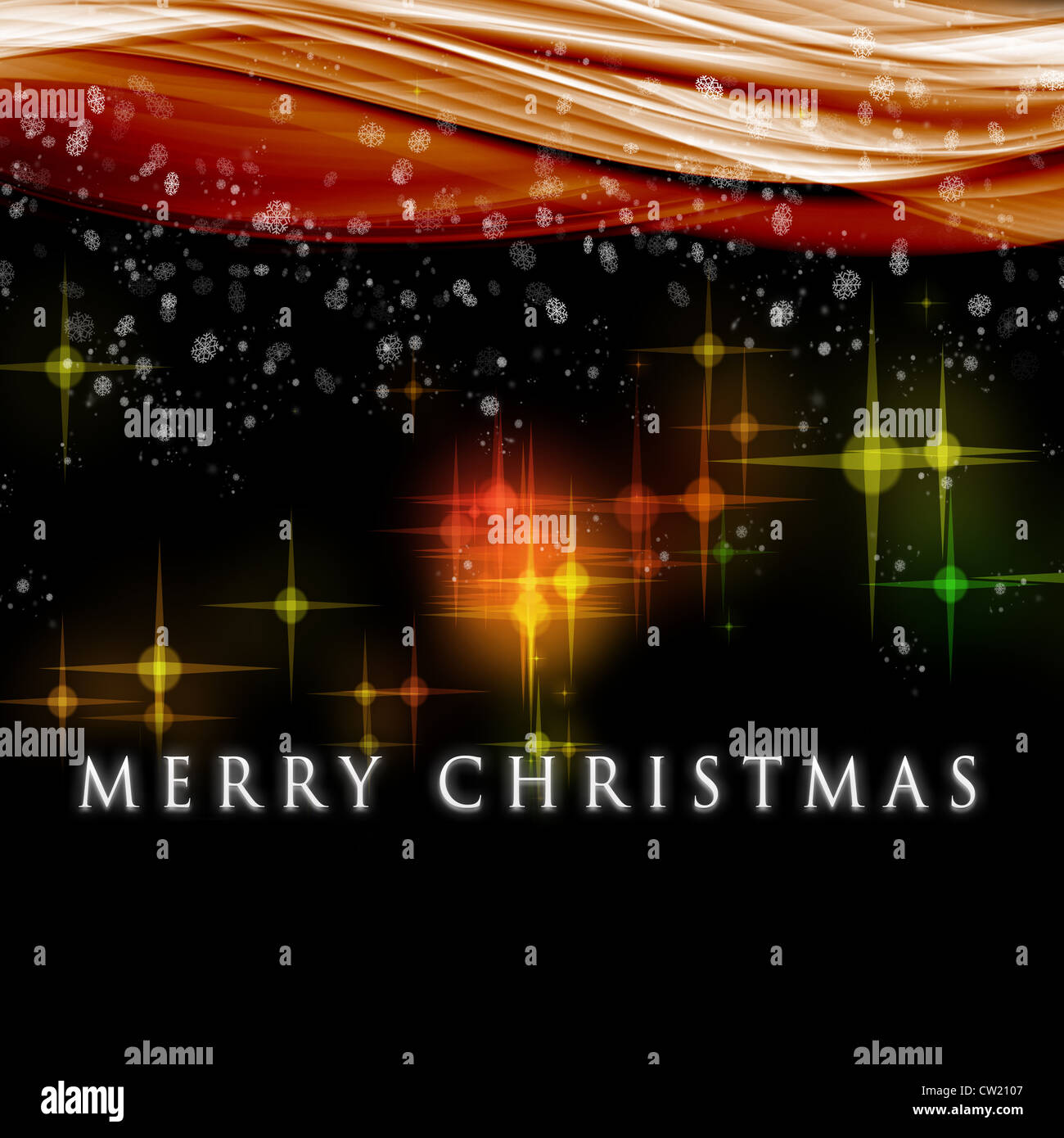 Fantastic Christmas wave design with snowflakes and glowing stars Stock ...