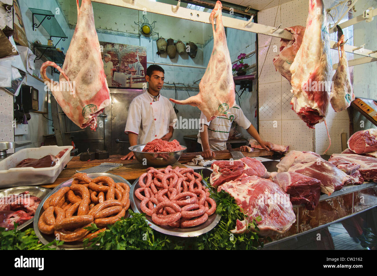 Meat market in medina marrakech morocco hi-res stock photography and ...
