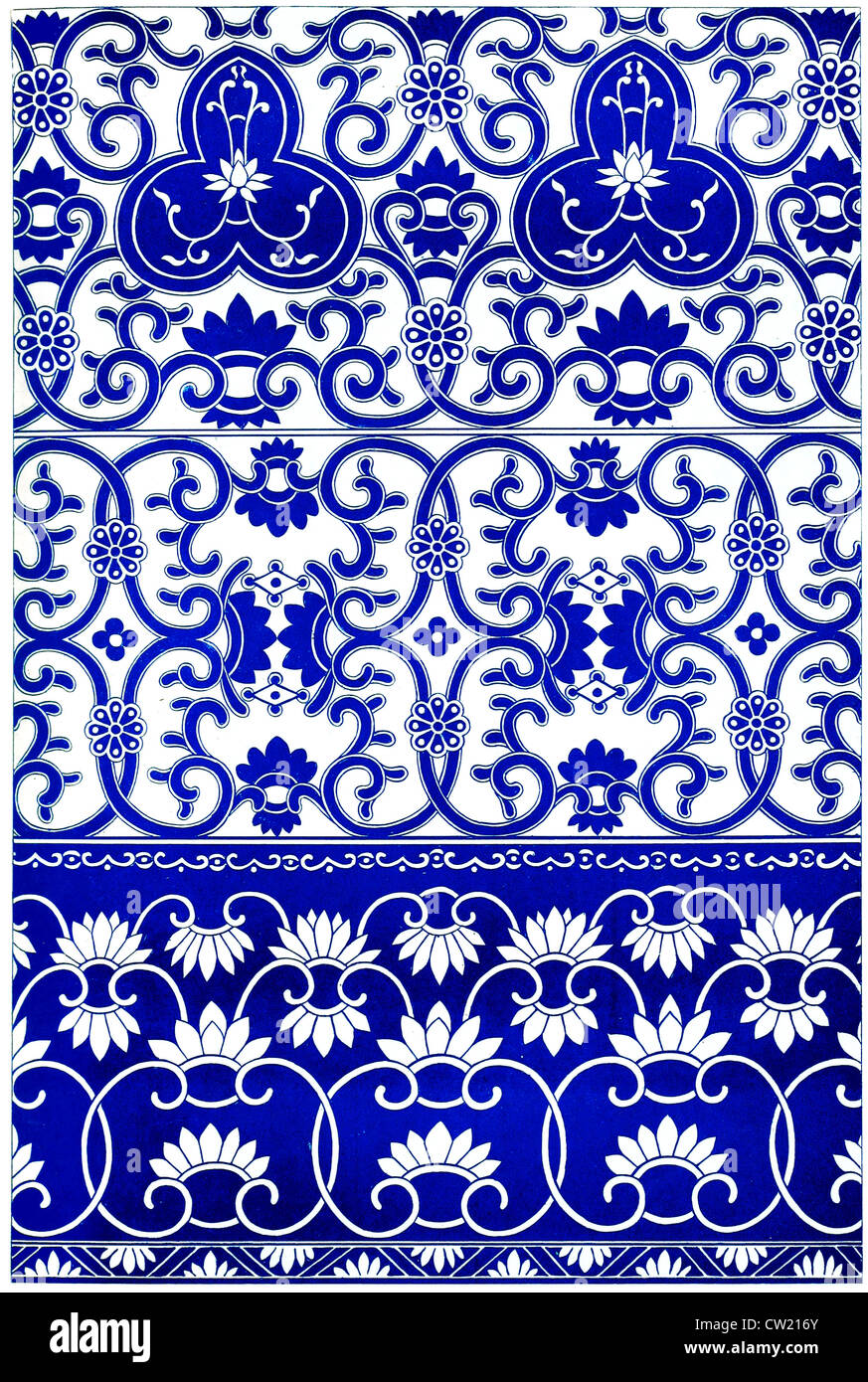 Chinese blue ornament Stock Photo - Alamy