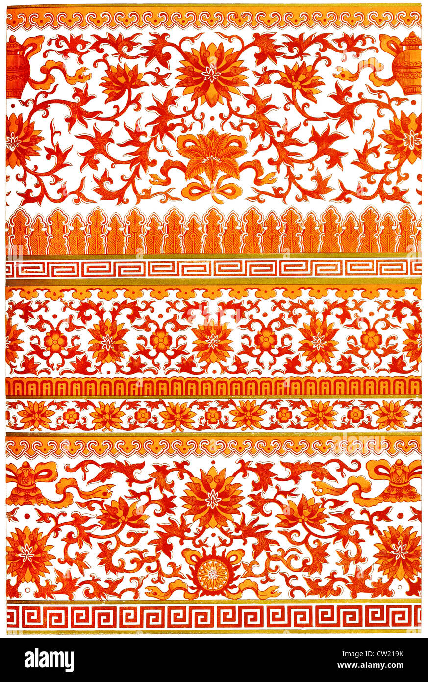 Orange floral patterns hi-res stock photography and images - Alamy