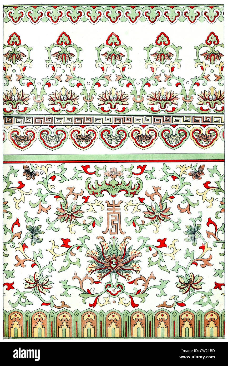 White chinese pattern hi-res stock photography and images - Alamy