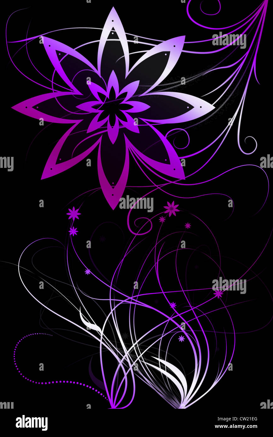 Beautiful illustrated flower background design with gradient Stock ...