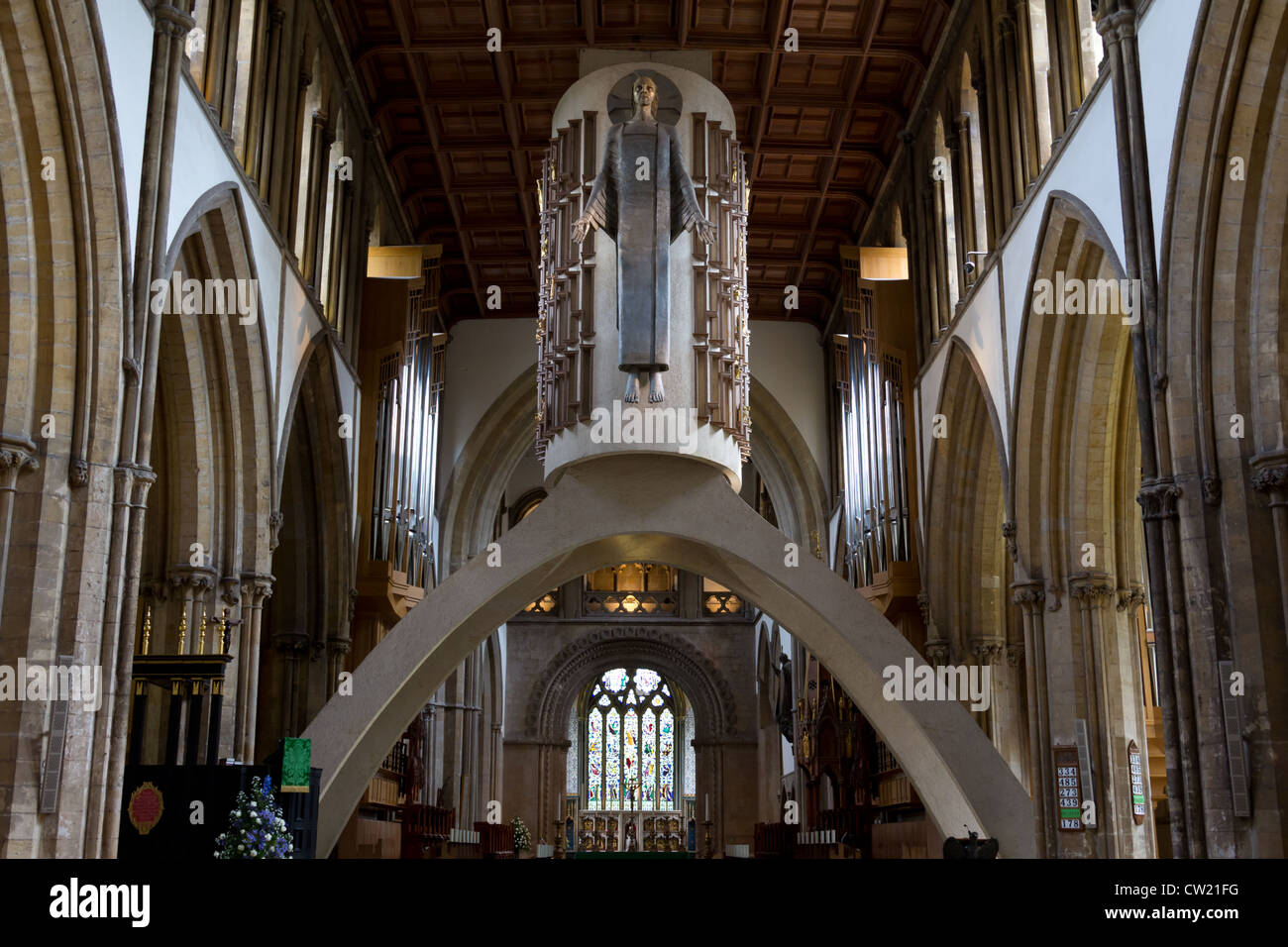 Jacob Epstein "Christ in Majesty" sculpture, Llandaff Cathedral ...