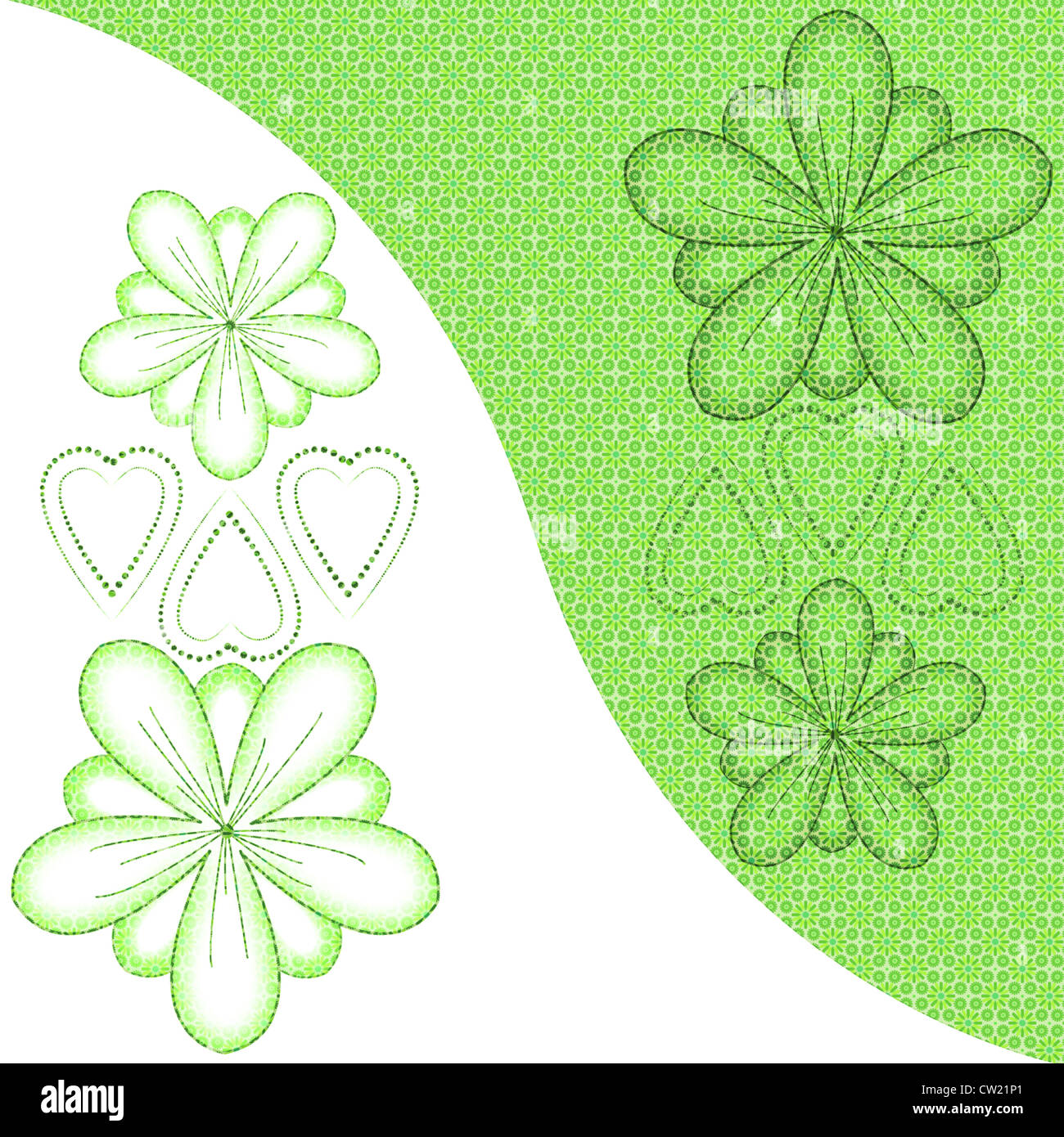 Beautiful illustrated flower design with background pattern Stock Photo ...