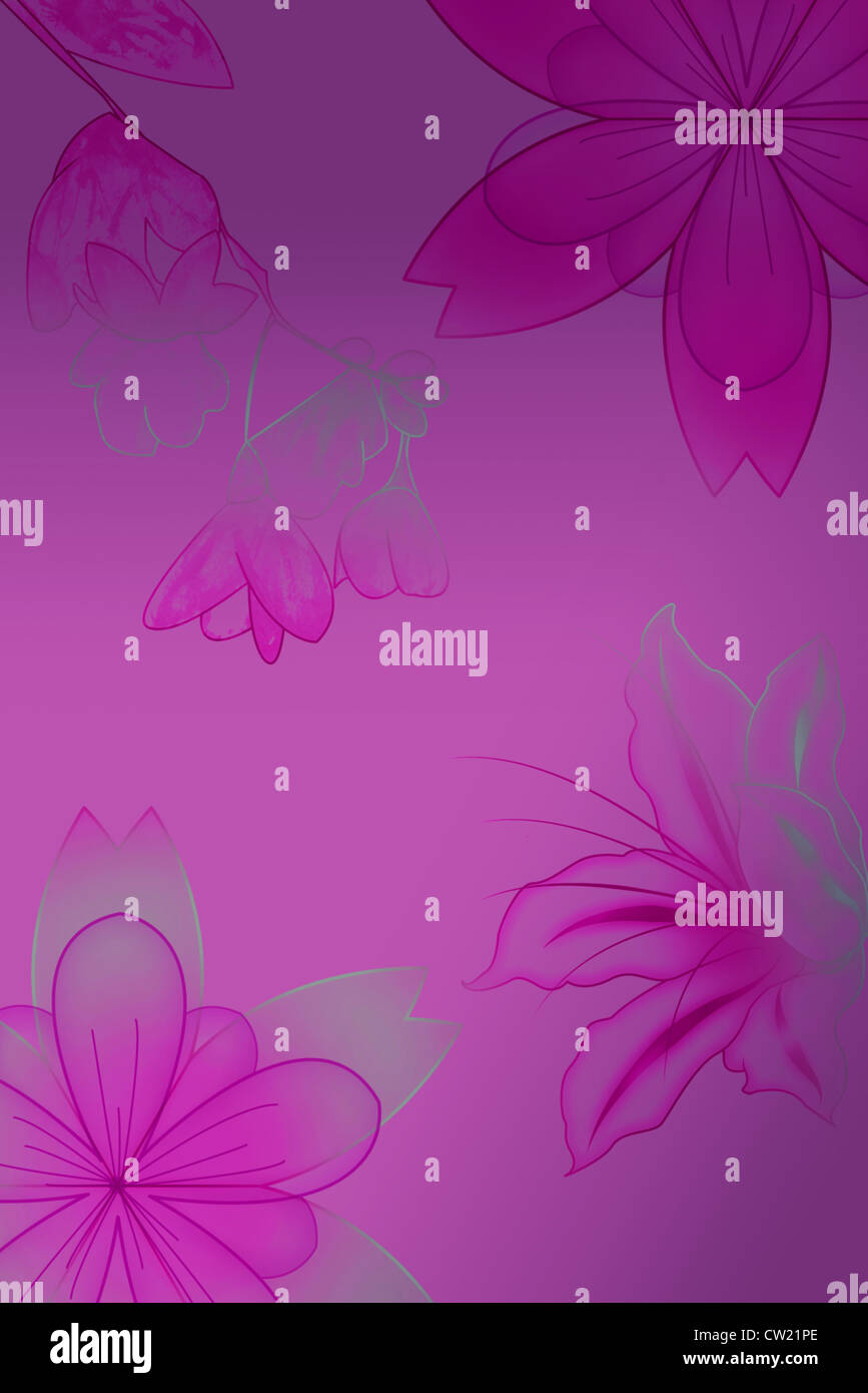 Beautiful illustrated flower background design with gradient Stock ...