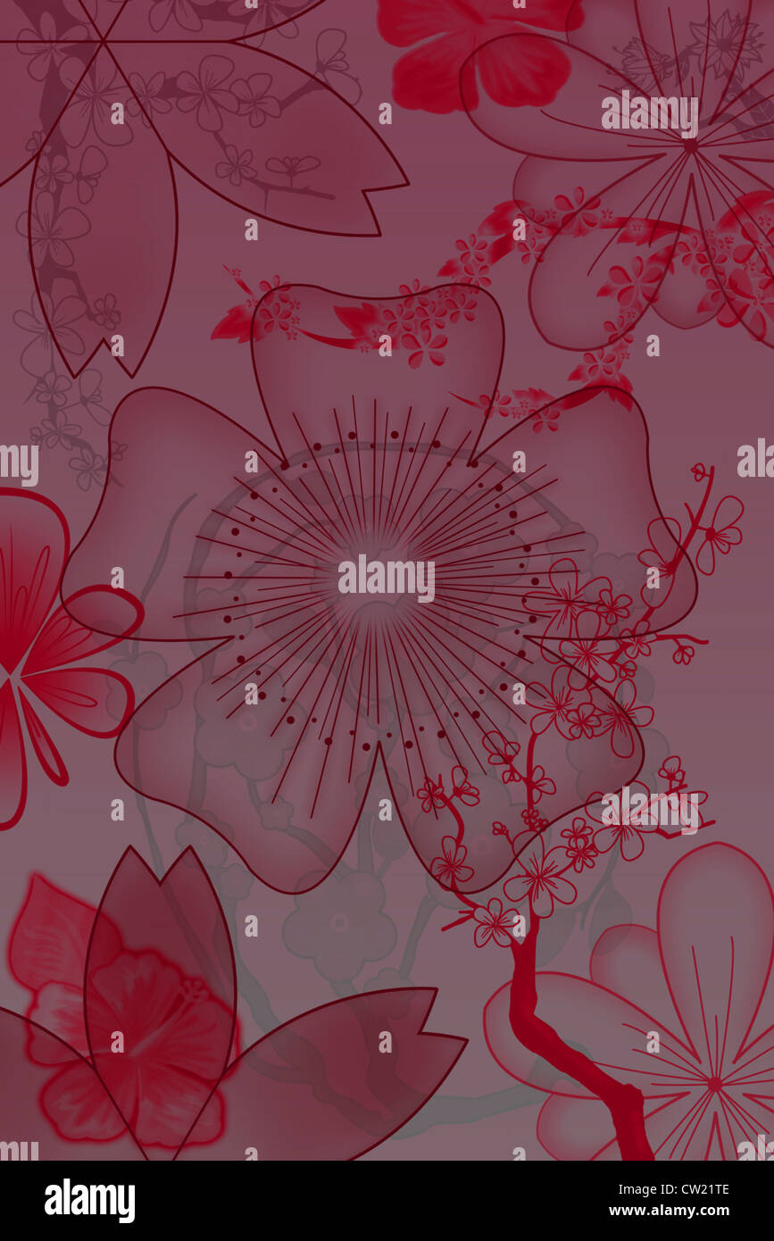 Beautiful illustrated flower background design with gradient Stock ...