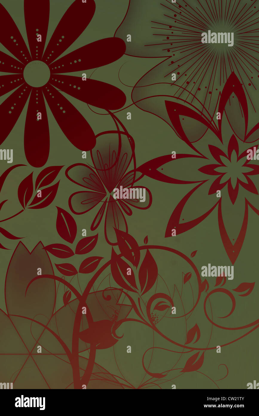 Beautiful illustrated flower background design with gradient Stock ...