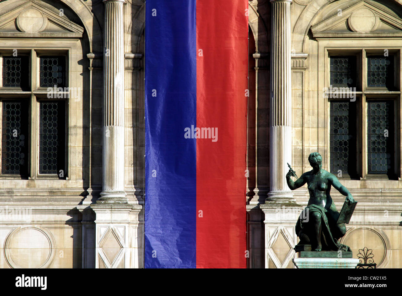 The flag of Paris at City Hall Stock Photo - Alamy