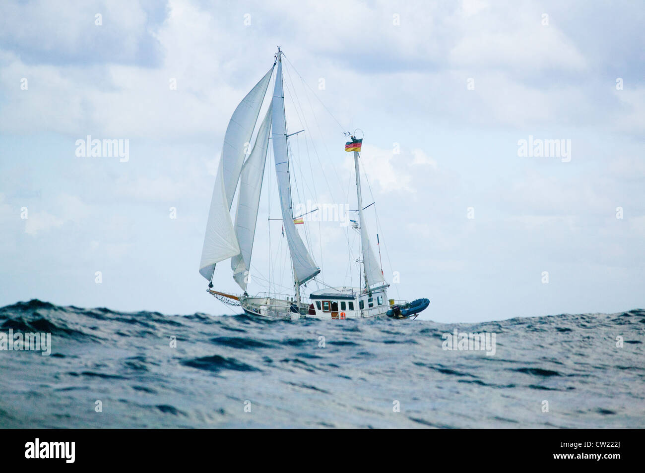 sailing vessel in heavy seas Stock Photo - Alamy