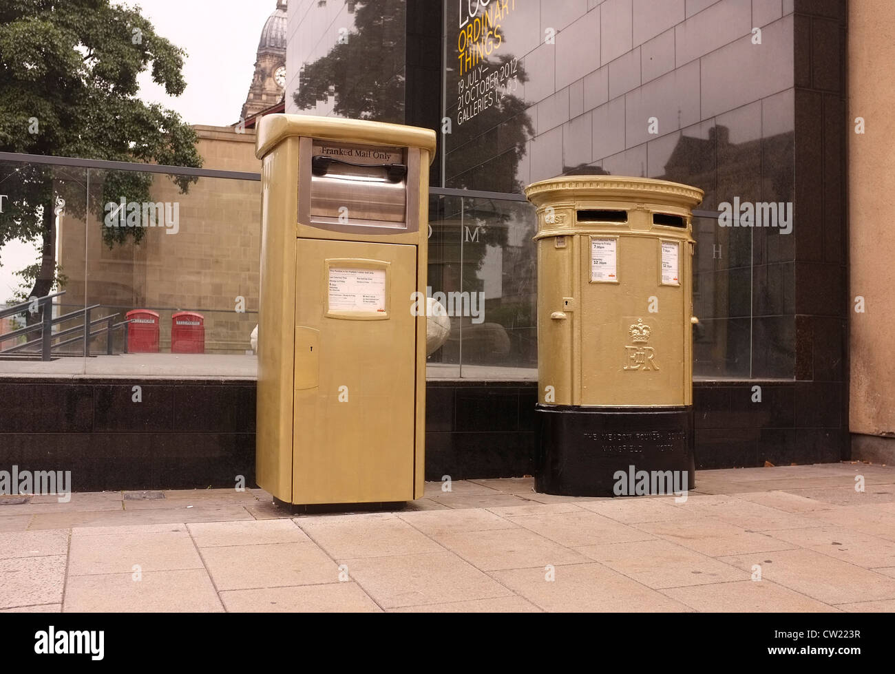 Gold painted post boxes celebrating hi-res stock photography and images ...