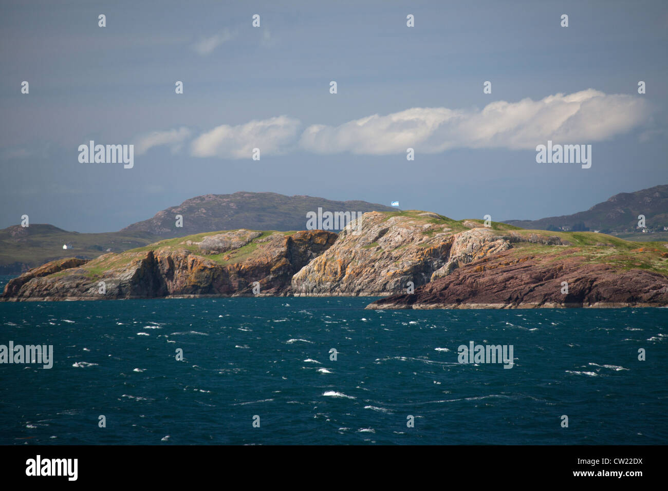 Picturesque view of the summer isles from the Calmac Stornoway to ...