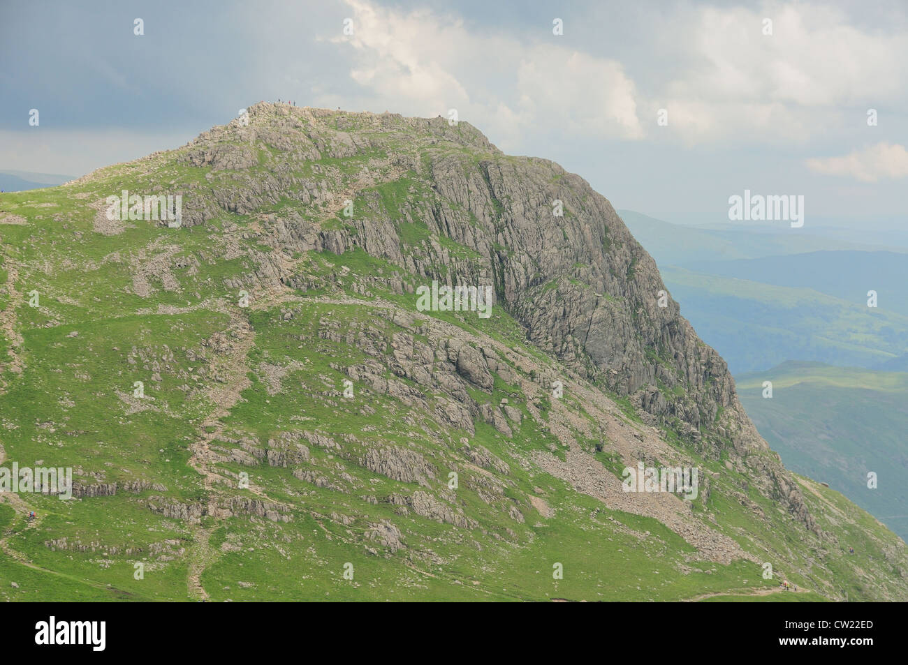 View of Harrison Stickle from Pike of Stickle. Langdale PIkes in summer ...