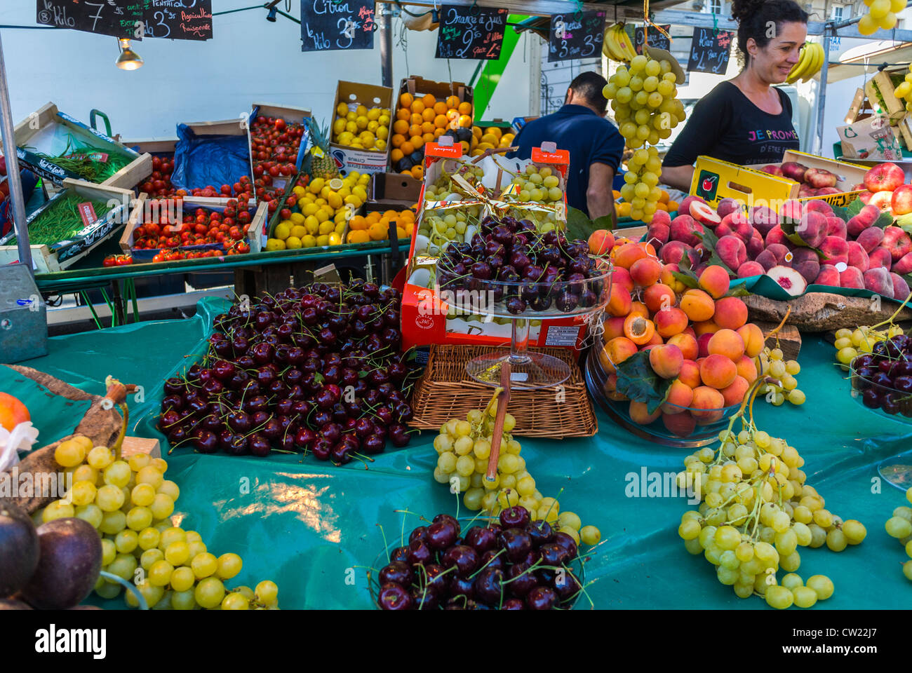 Paris, France, Display in Outdoor French Farmers Food Market, Fresh ...