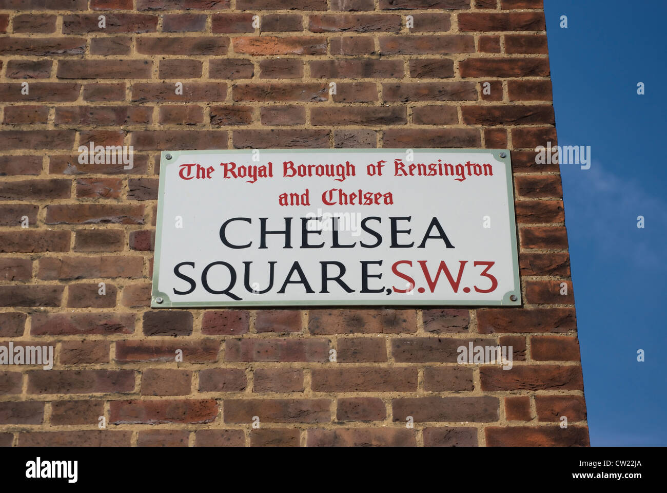 street name sign for chelsea square, chelsea, london, england Stock ...