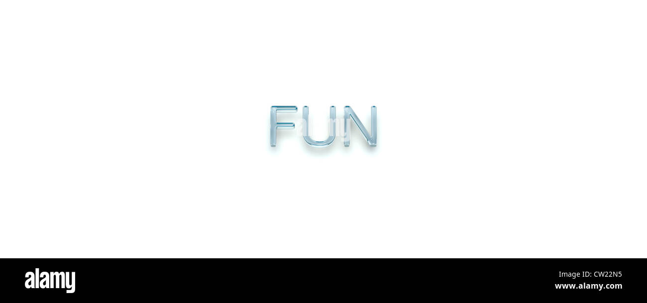 3D Key Word "FUN" Glass Style Stock Photo - Alamy