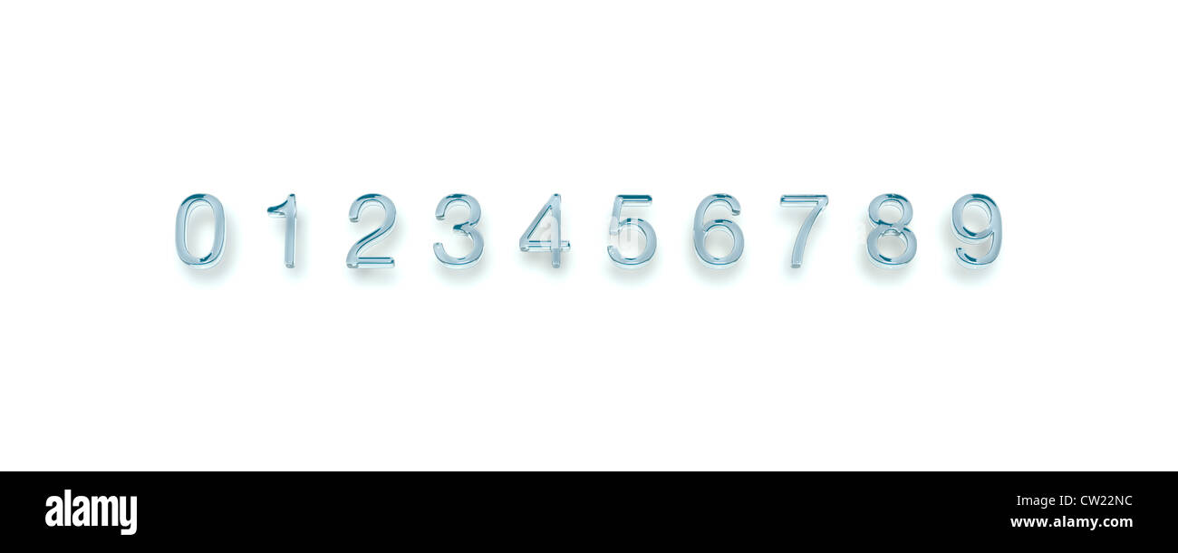 3D Key Word "NUMBERS" Glass Style Stock Photo - Alamy