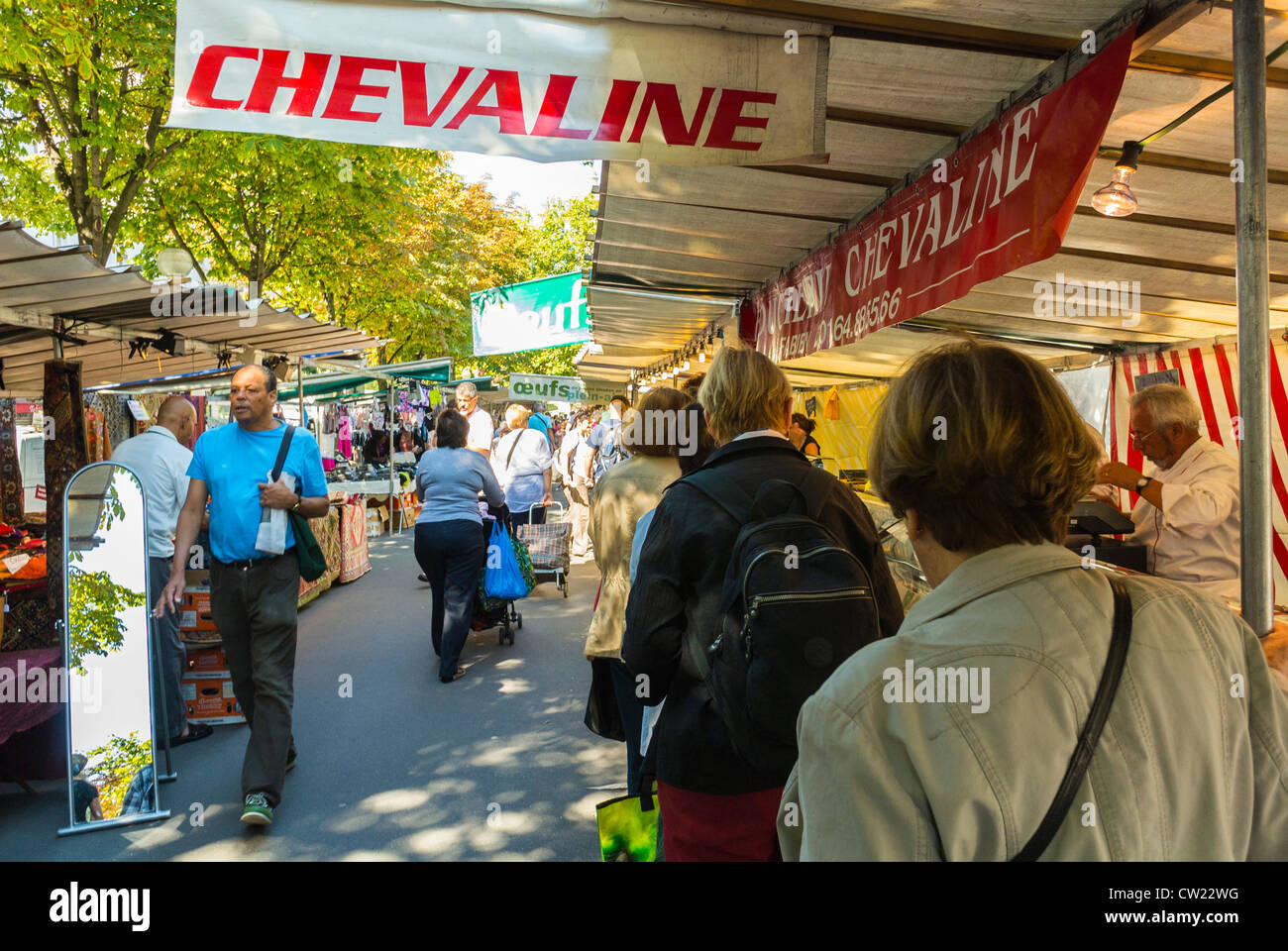 Paris, France, People Shopping in French Farmer's Outdoor Food Market ...