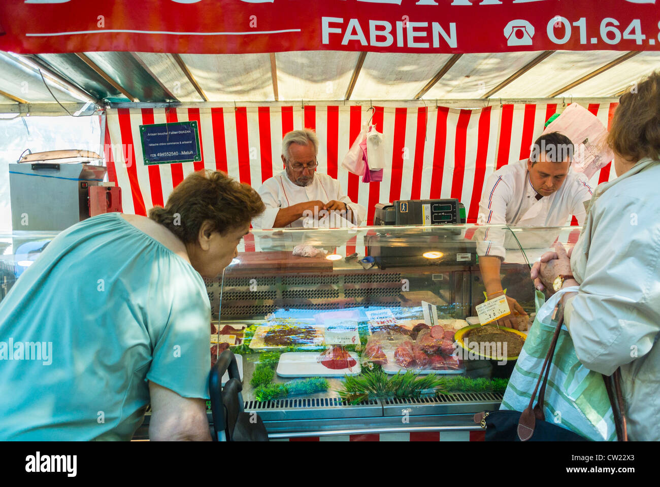 Paris, France, Women Shopping in Outdoor Horse Meat French Butcher ...