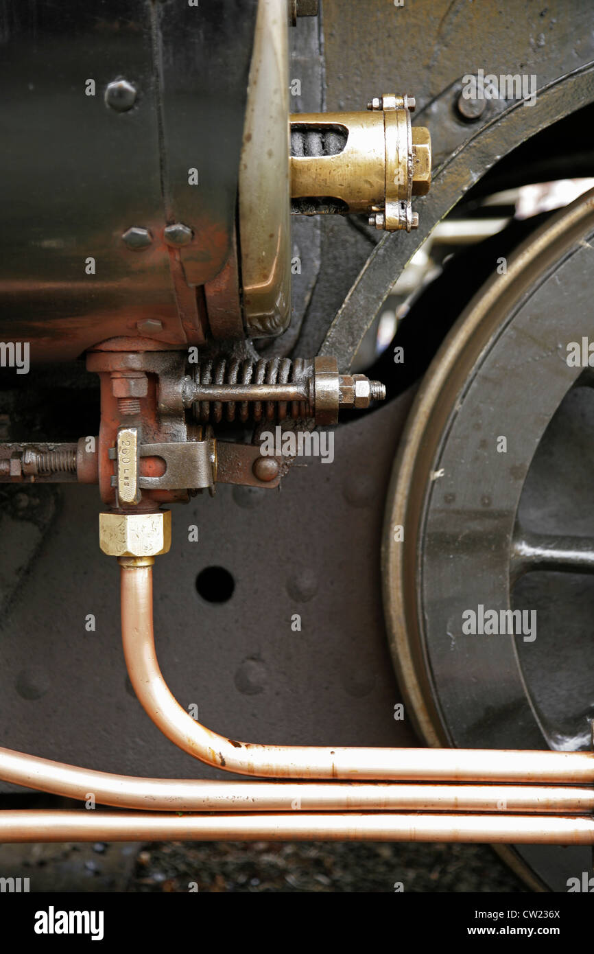 Copper pipework on steam locomotive Stock Photo - Alamy