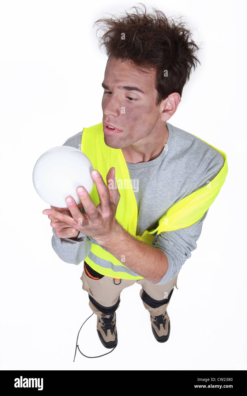 Man receiving shock Stock Photo - Alamy