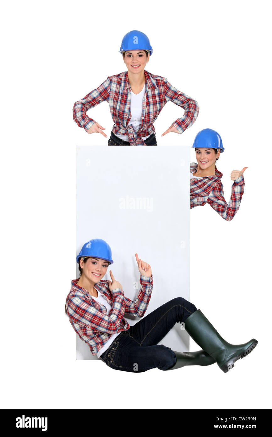 Workman carrying sign hi-res stock photography and images - Alamy