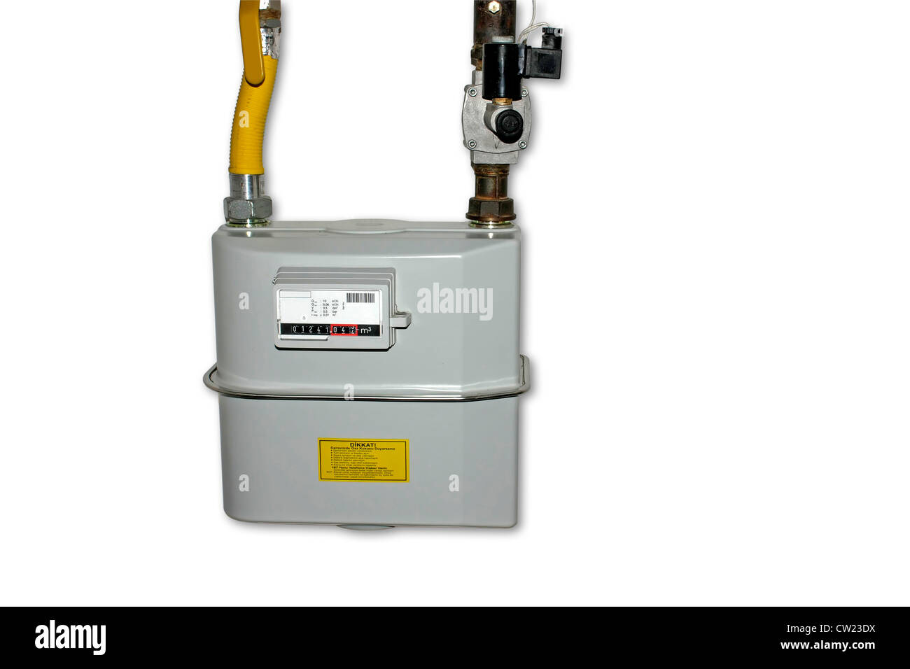 Natural Gas Meter. Isolated on white background with copyspace ...