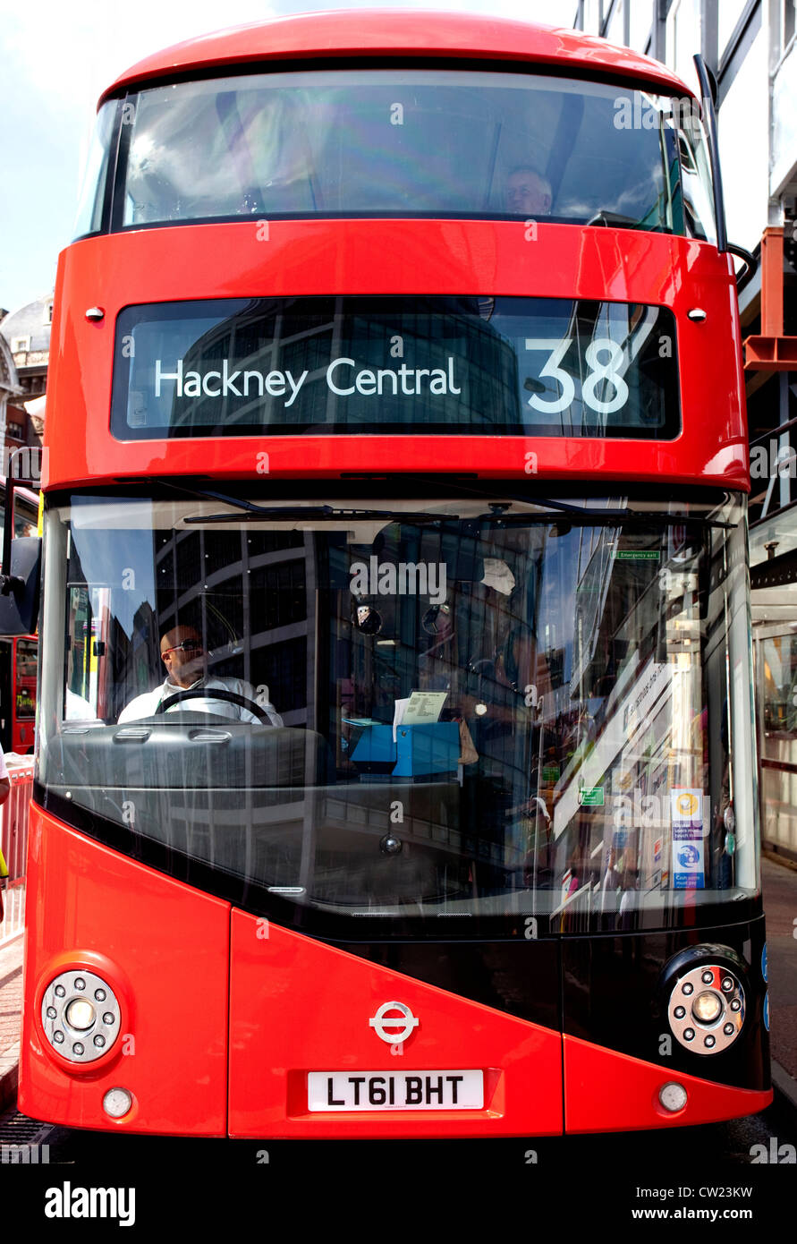 New "Routemaster" double decker bus in Central London Stock Photo - Alamy