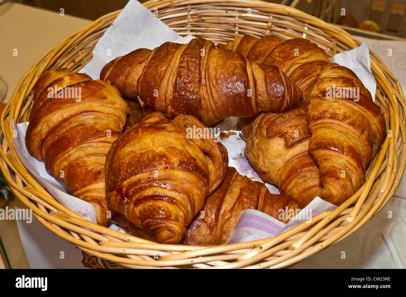 Fresh breakfast French croissants - France Stock Photo - Alamy