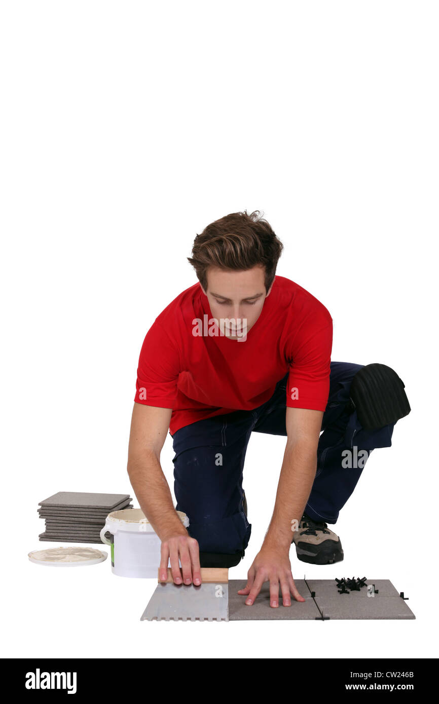 Man posing tiles Stock Photo - Alamy