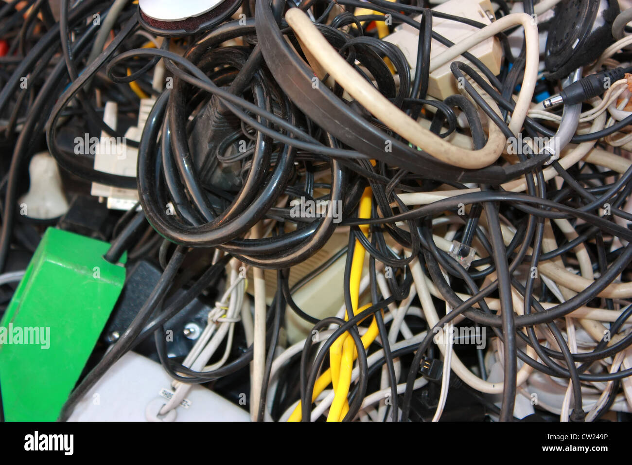 Entangled mixed wires Stock Photo - Alamy
