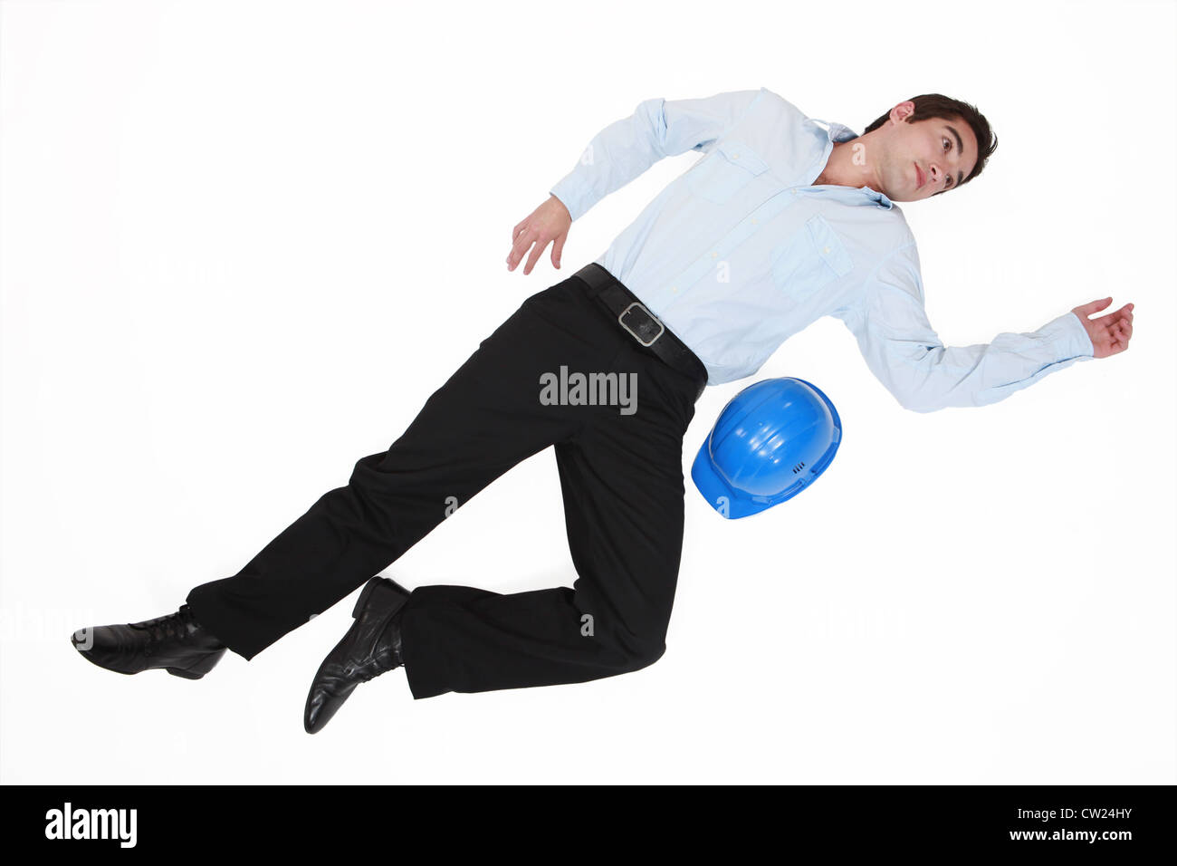 Architect pretending to be dead Stock Photo - Alamy