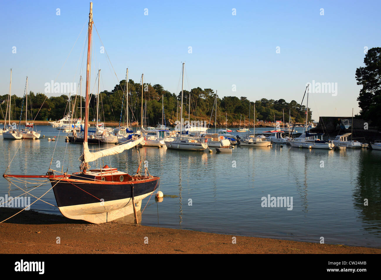 View of la marle river as it goes into Golfe du Morbihan from Beach ...