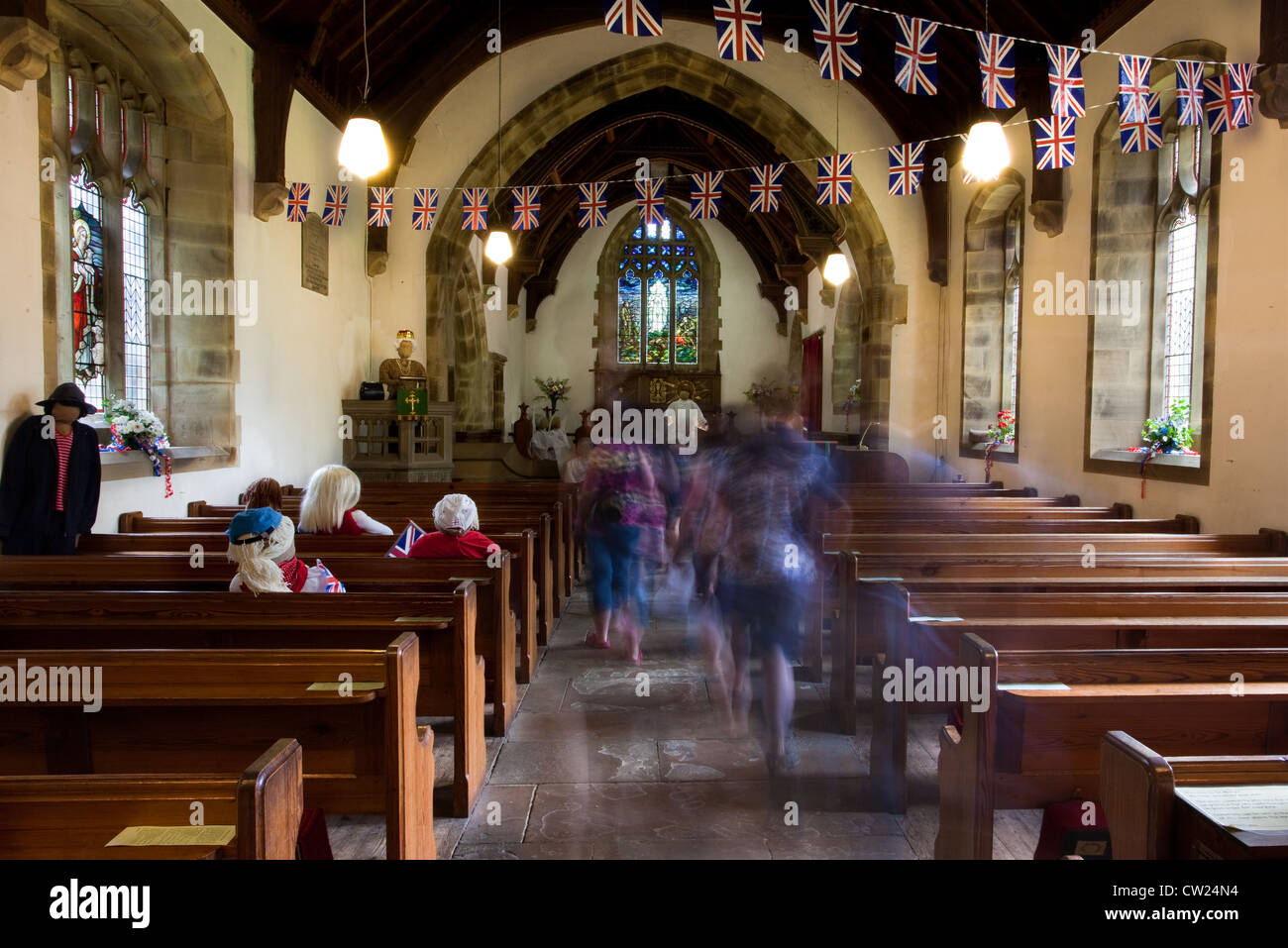 Ghostly blurred figures inside St Mary's Church, Kettlewell 2012 ...
