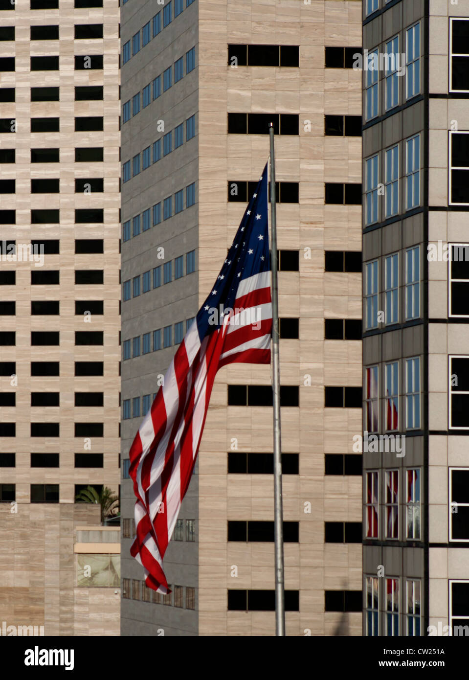 American flag office buildings hi-res stock photography and images - Alamy