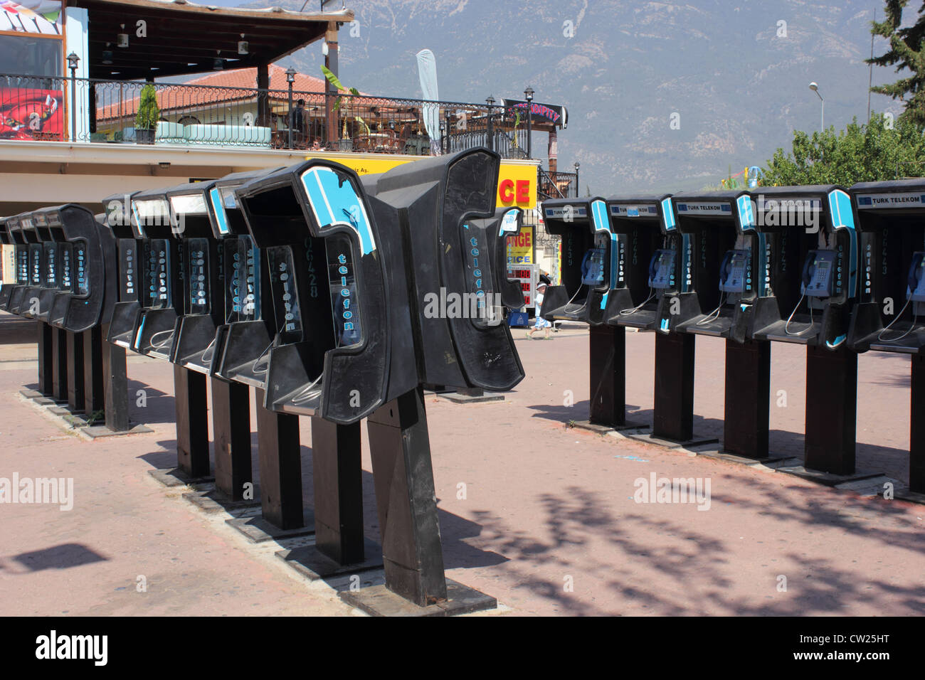 Turkish phone kiosks Stock Photo - Alamy