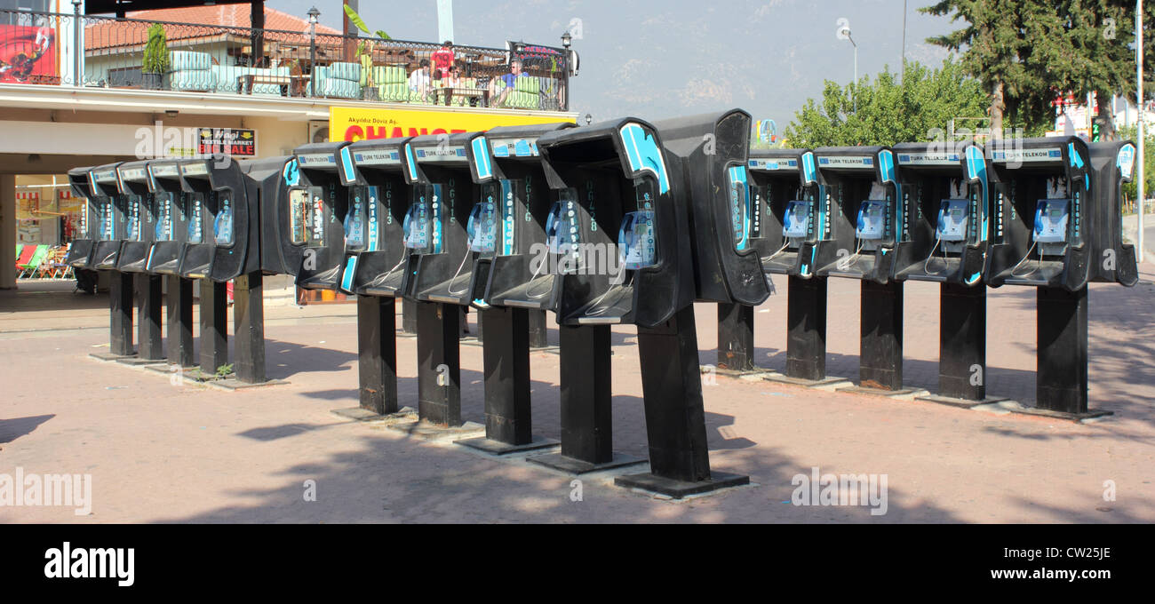 Turkish phone kiosks Stock Photo - Alamy