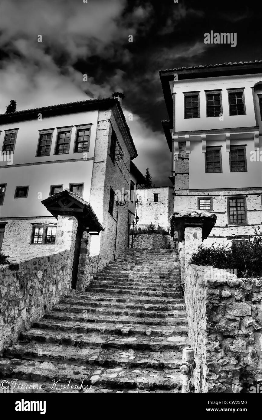 Traditional architecture balkans Black and White Stock Photos & Images ...