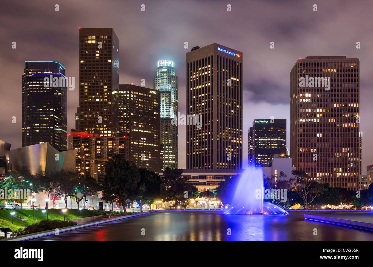 Downtown Los Angeles at night, California, USA Stock Photo - Alamy
