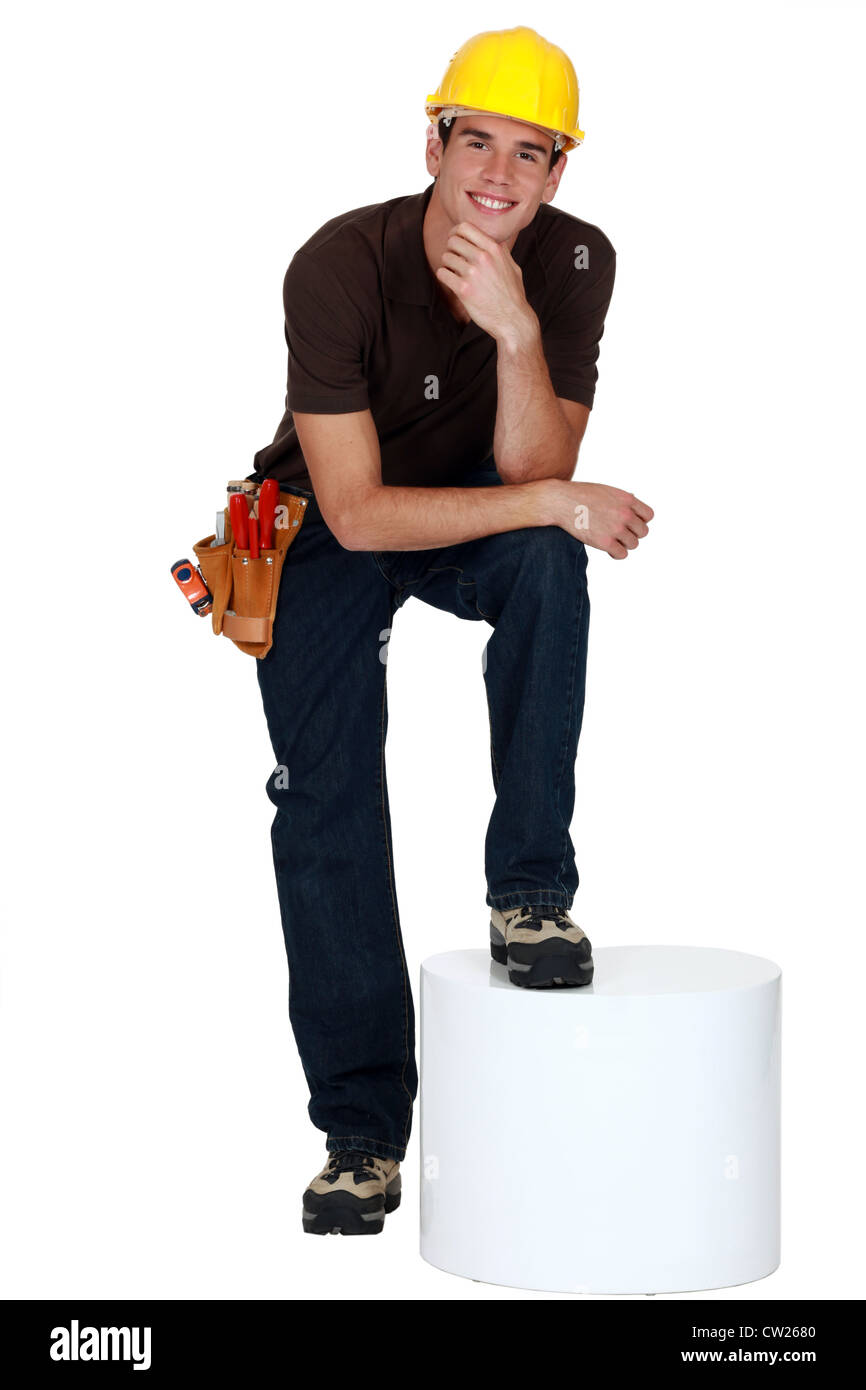 Portrait of a young tradesman Stock Photo - Alamy
