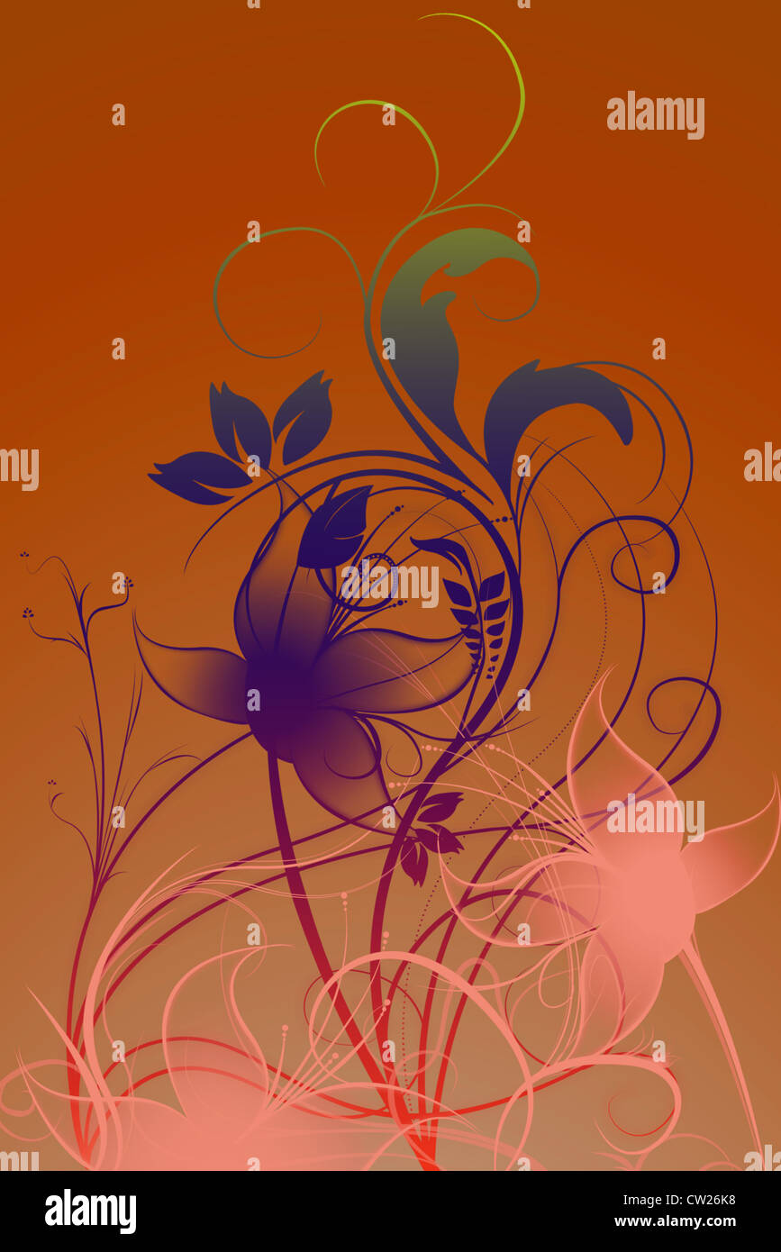 Beautiful illustrated flower background design with gradient Stock ...