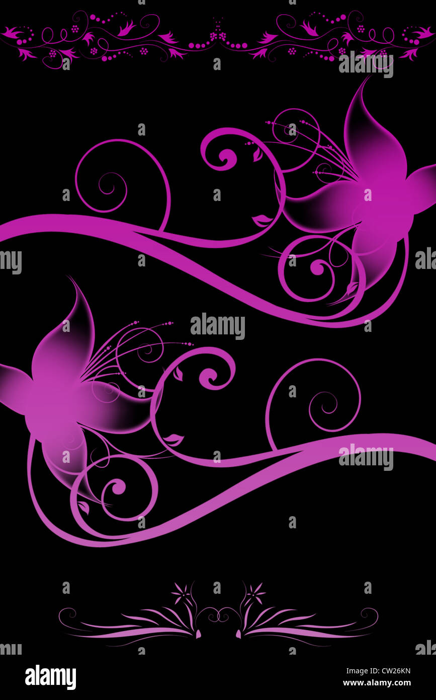 Beautiful illustrated flower background design with gradient Stock ...